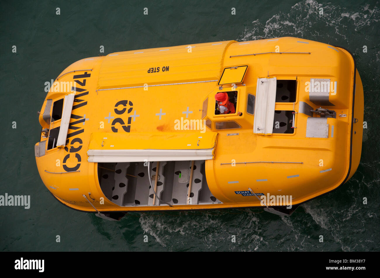 A lifeboat from the Independence of the Seas cruise ship during a ...