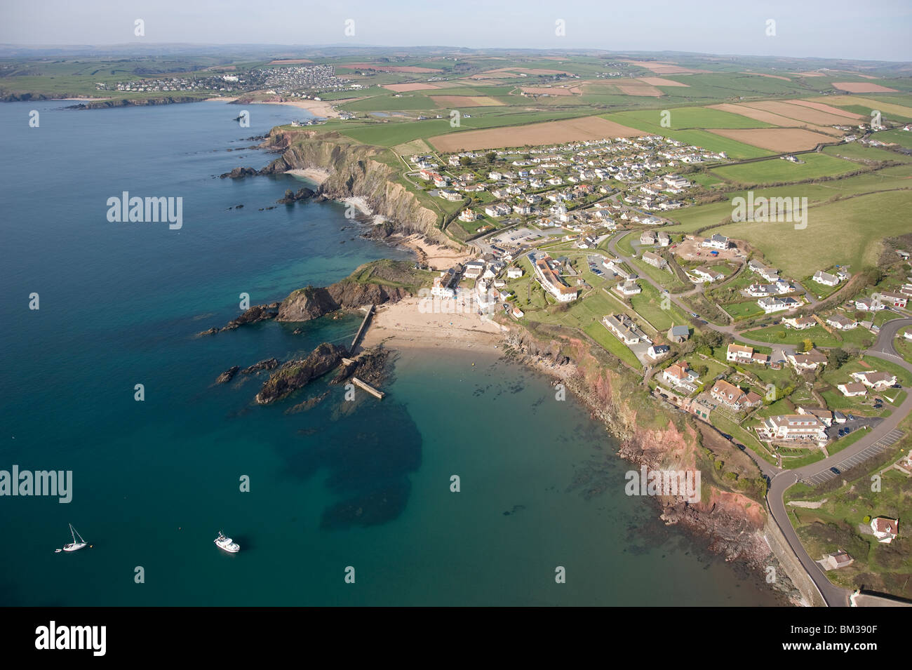 aerial Views of Inner Hope. Devon. UK Stock Photo - Alamy