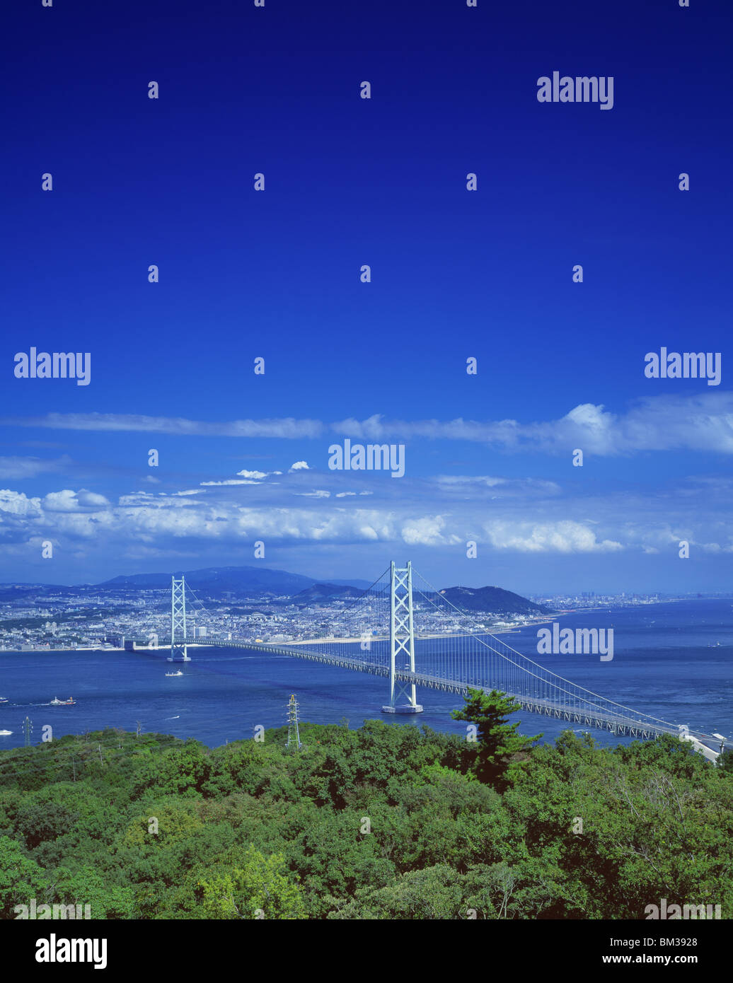 Akashi Channel Bridge, Kobe city, Hyogo prefecture, Japan Stock Photo ...