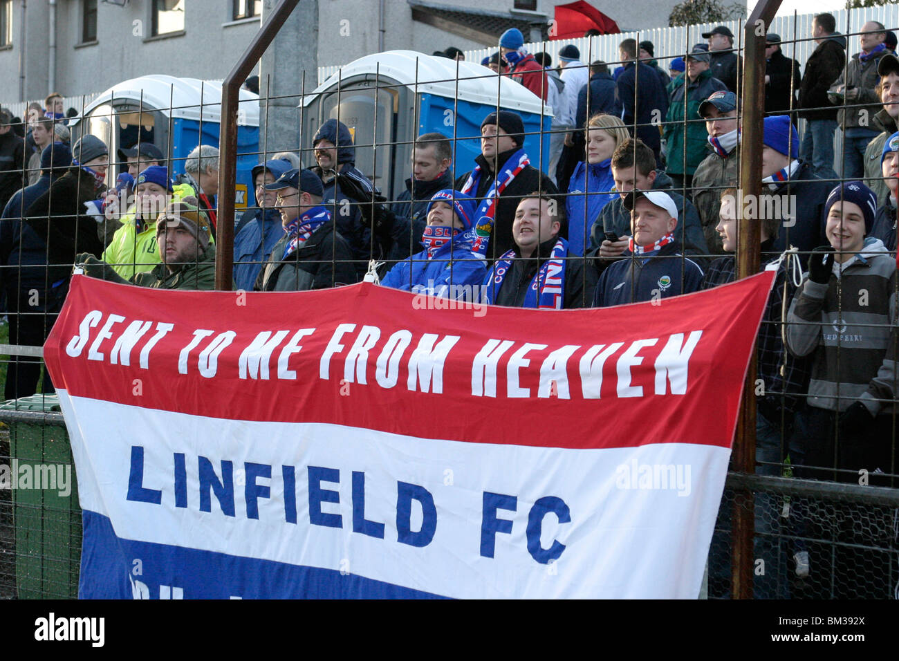 protestant linfield fans at the first meeting of Donegal Celtic and ...