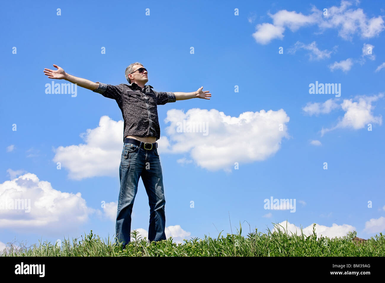 The free person on a background the sky Stock Photo - Alamy