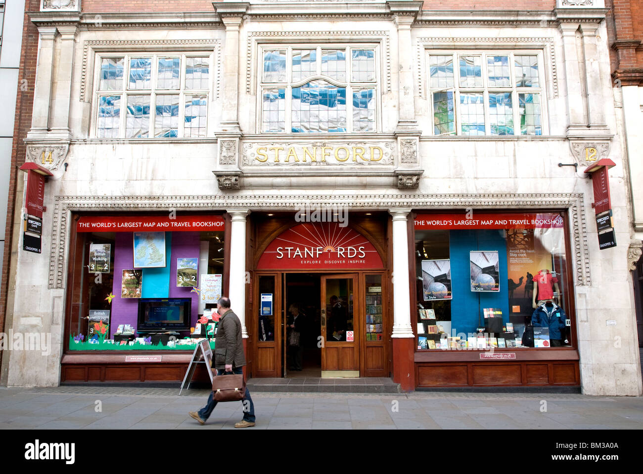 Stanfords, world's largest map and travel bookshop, London Stock Photo ...