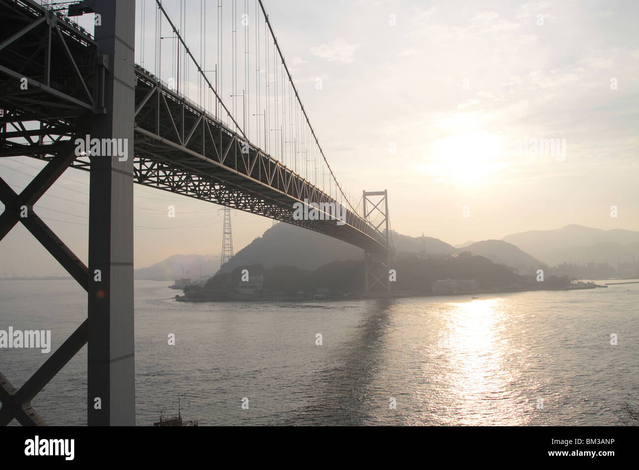 Bridge over sea, Shimonoseki city, Yamaguchi prefecture, Japan Stock ...