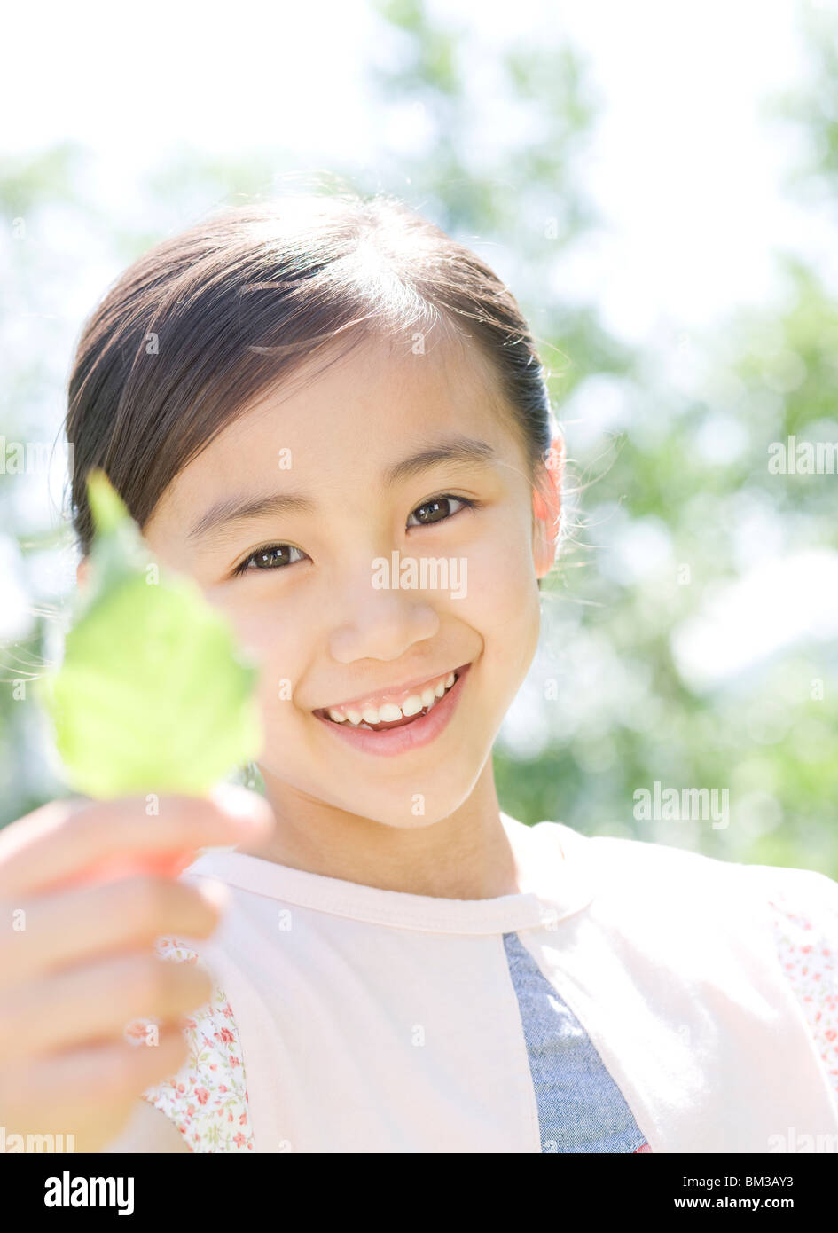 A Girl with Fleshly Green Stock Photo - Alamy
