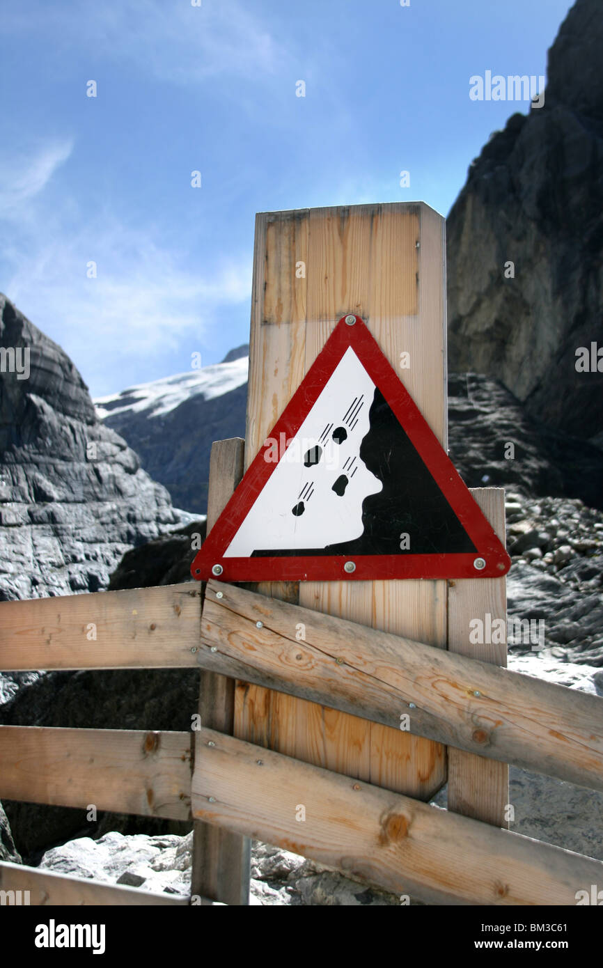 Information sign in Grindelwald Glacier, Switzerland Stock Photo - Alamy