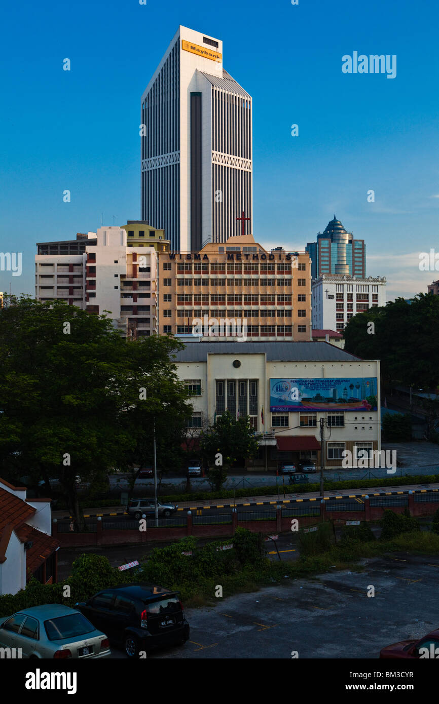 Maybank and the Wisma Methodist buildings Stock Photo - Alamy