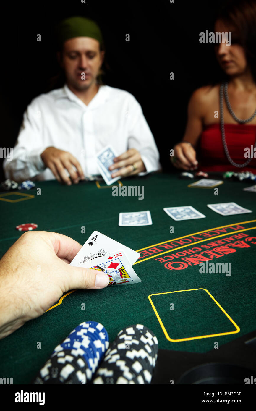 Ace of clubs and King of Diamonds in hand in a poker hand with high ...