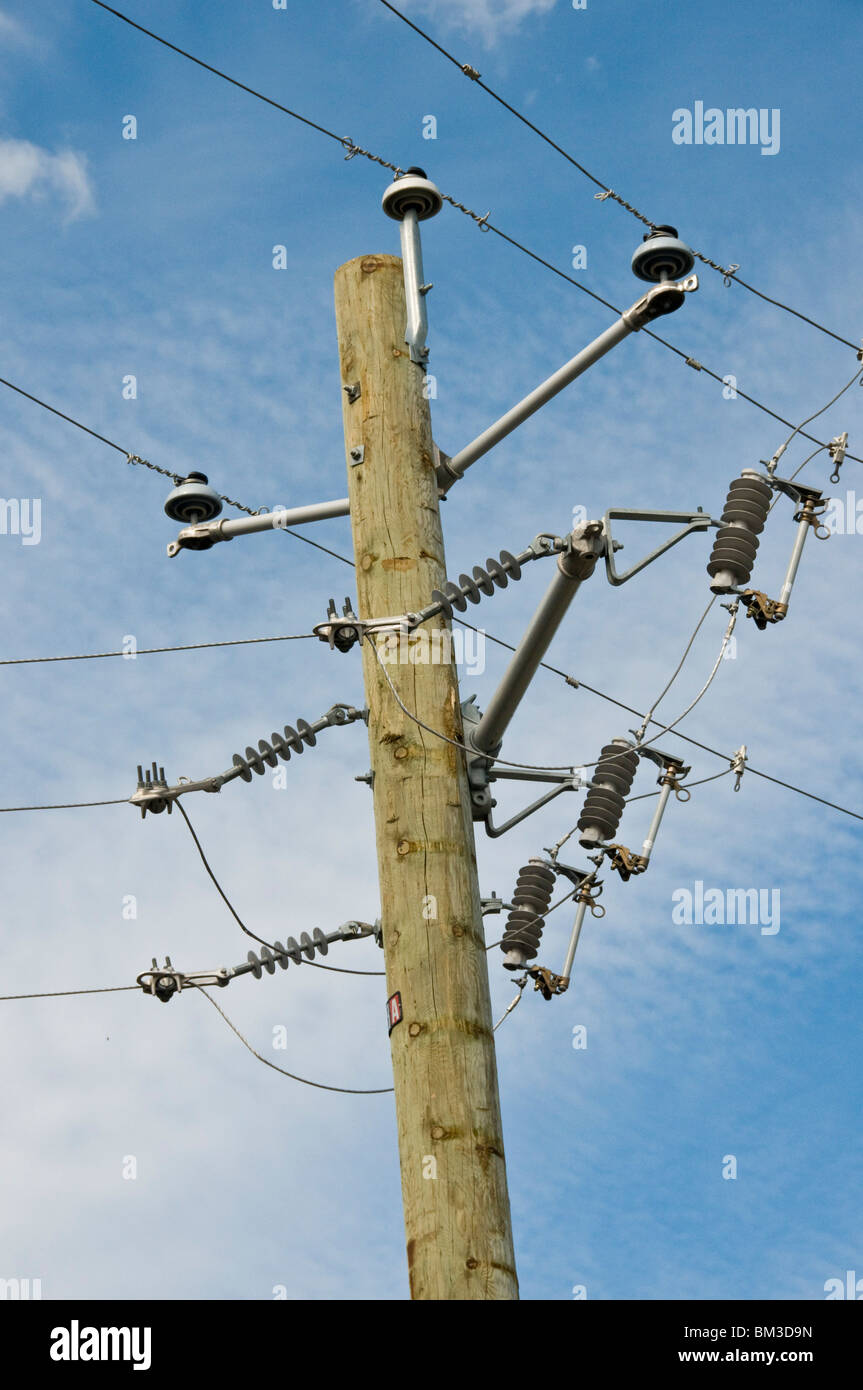 Electricity cables and transformers Stock Photo - Alamy