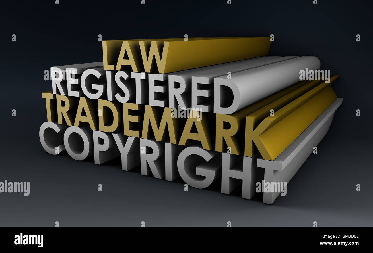 Registered and Copyright Trademark Law in 3d Stock Photo - Alamy