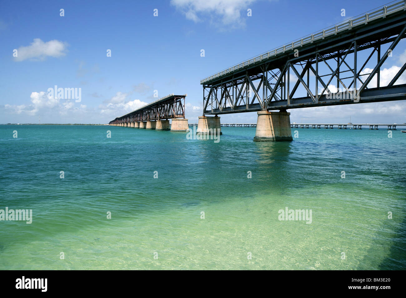 old Florida keys broken bridge over turquoise water Stock Photo - Alamy