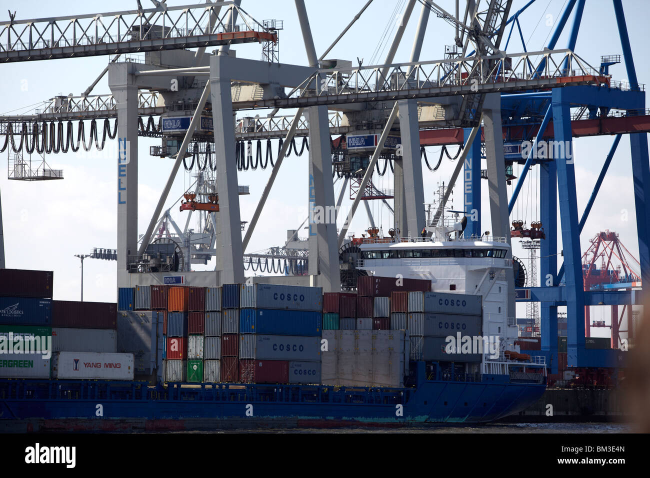 General view of the HHLA Container terminal at Hamburg harbour Stock ...