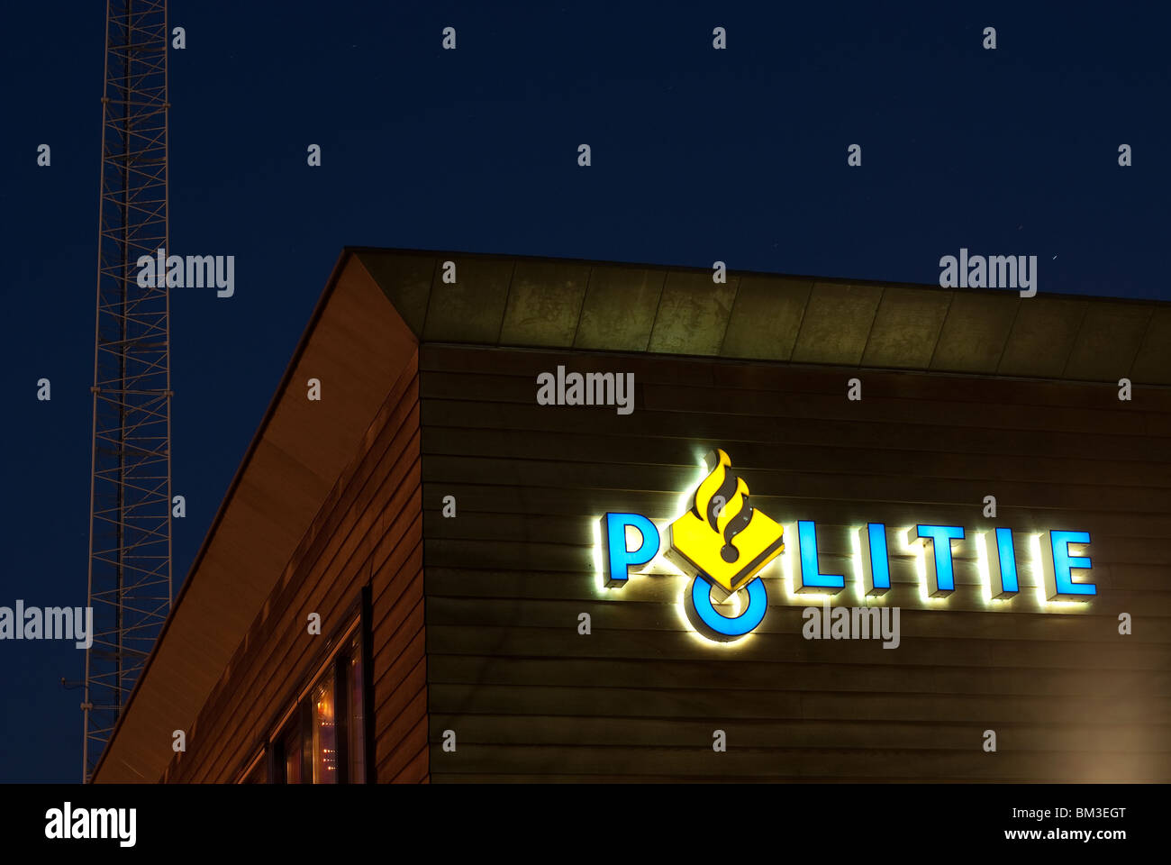 Dutch police logo on the front of the police station Stock Photo - Alamy