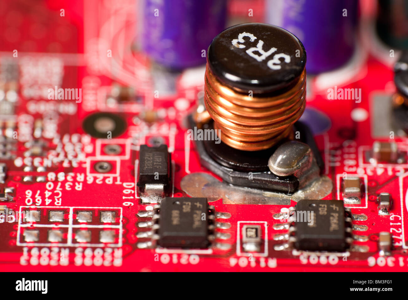 Red electronic circuit board Stock Photo - Alamy
