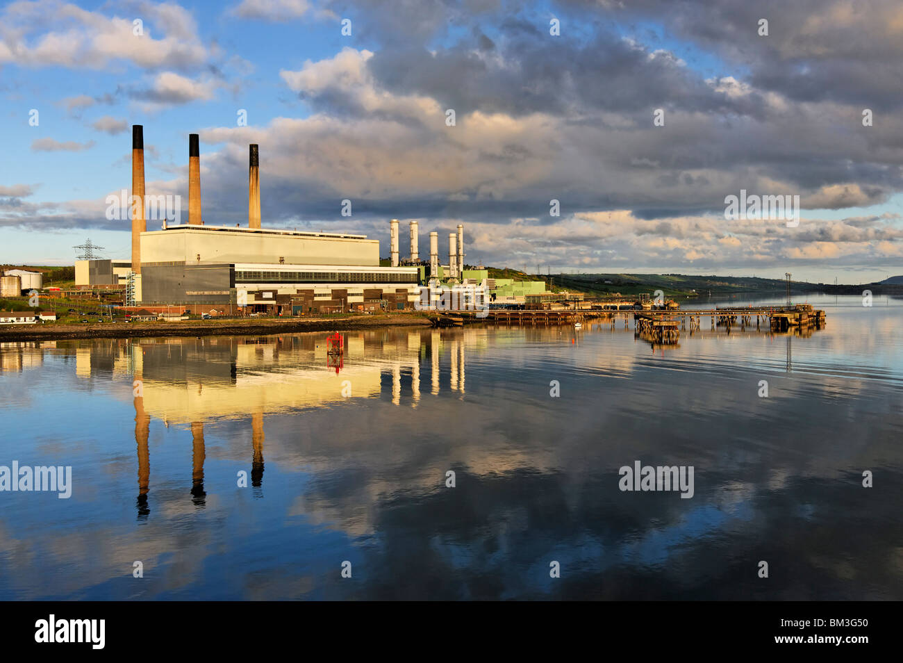 Ballylumford Power Station on Larne Lough Stock Photo - Alamy