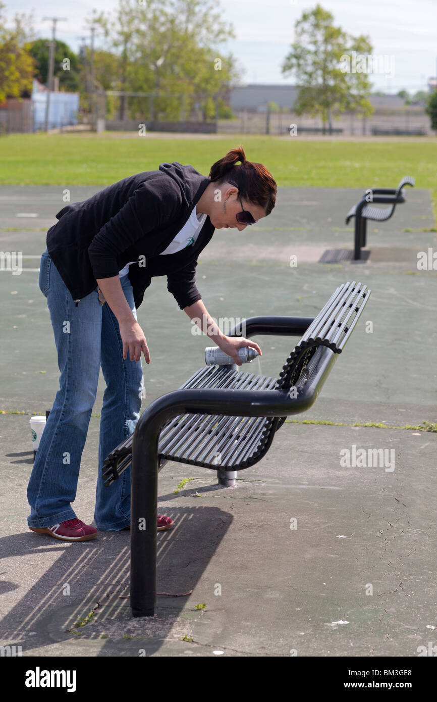 Volunteers Clean Up Playground Stock Photo - Alamy
