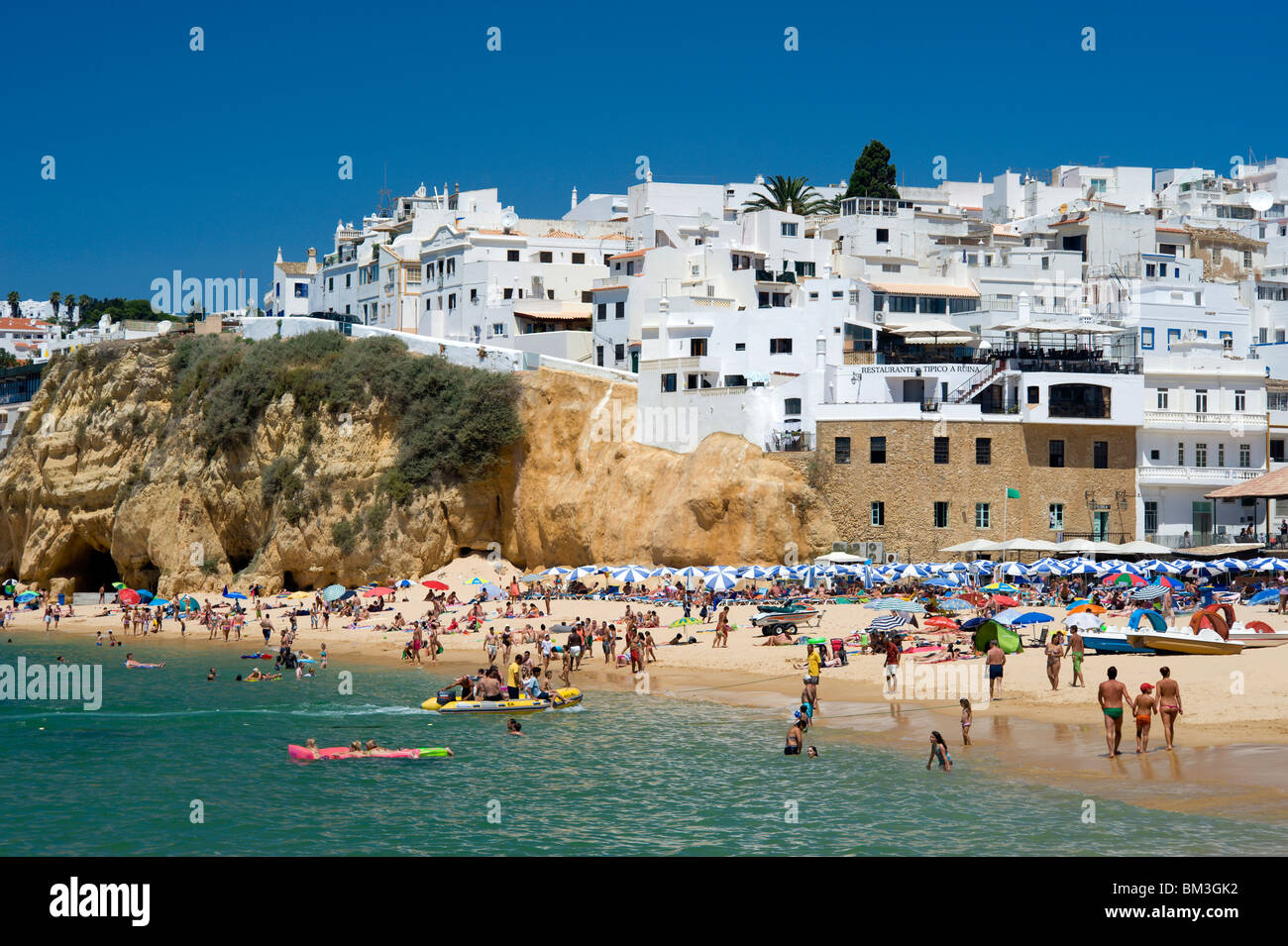Fishermans beach in albufeira algarve hi-res stock photography and ...