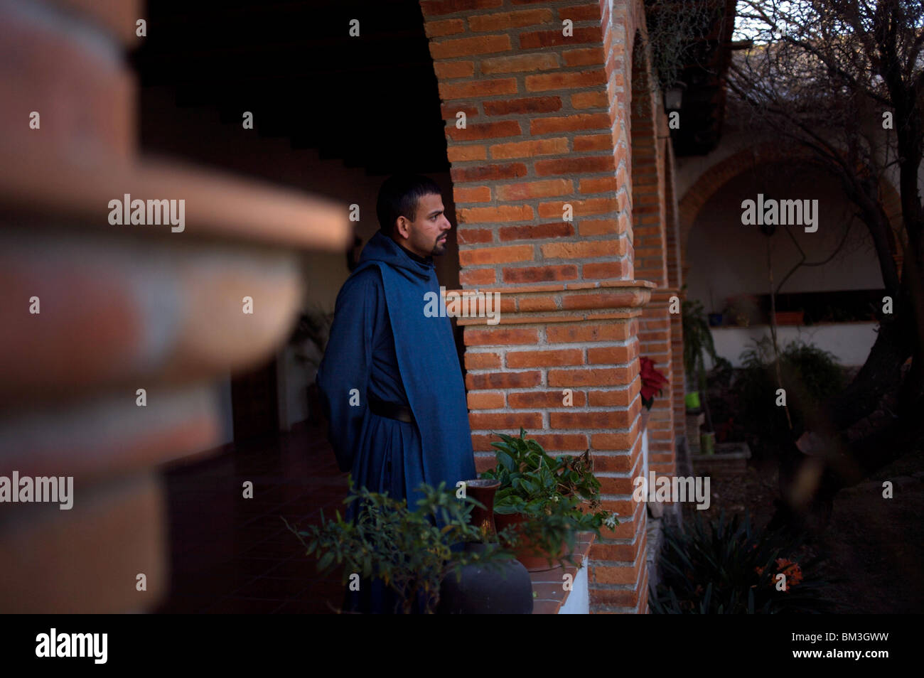 Brother Moises Torres stands in the cloister of the Our Lady of ...