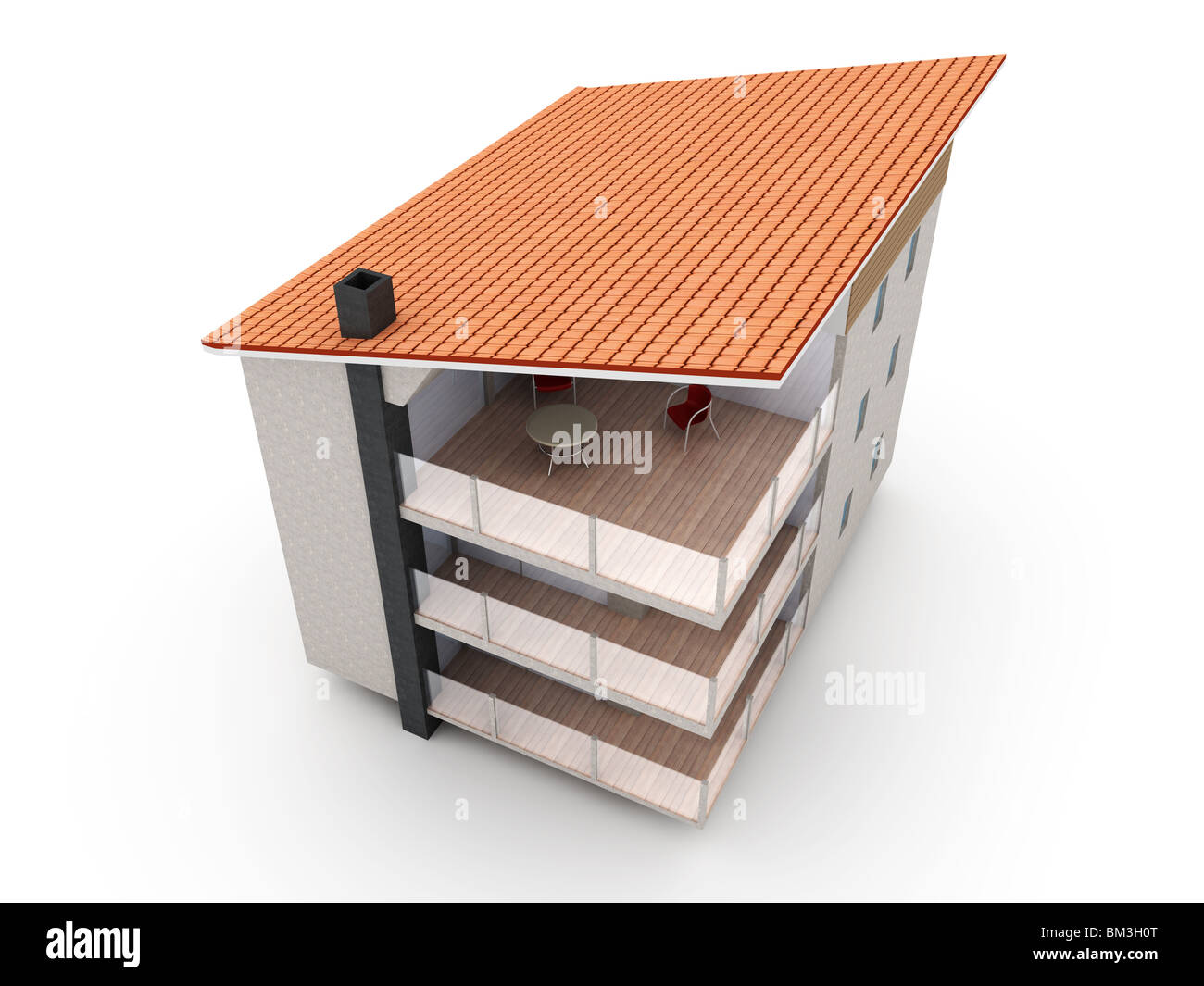 Modern, white, apartment Cut Out Stock Images & Pictures - Alamy