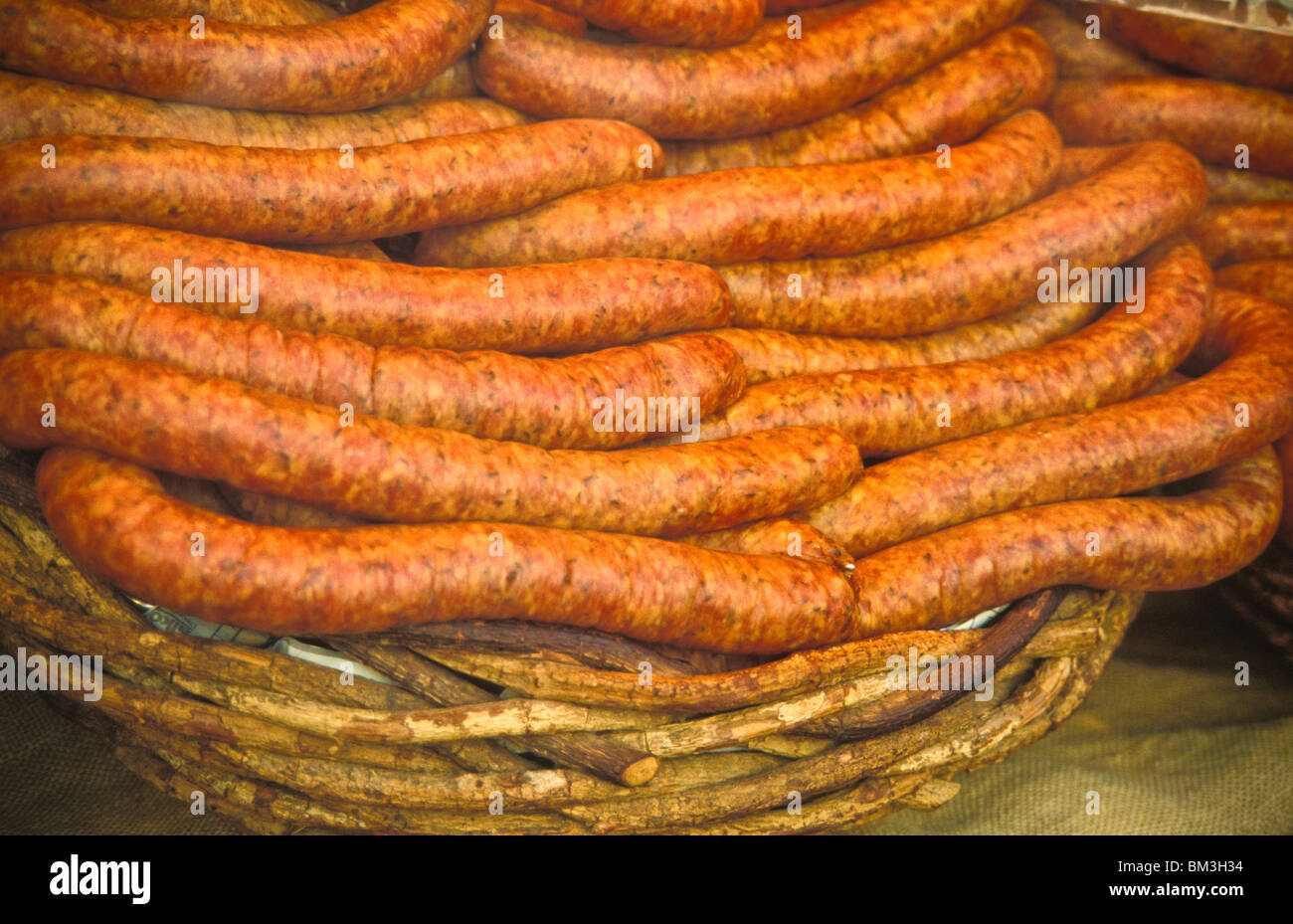 German butchers display window Stock Photo - Alamy