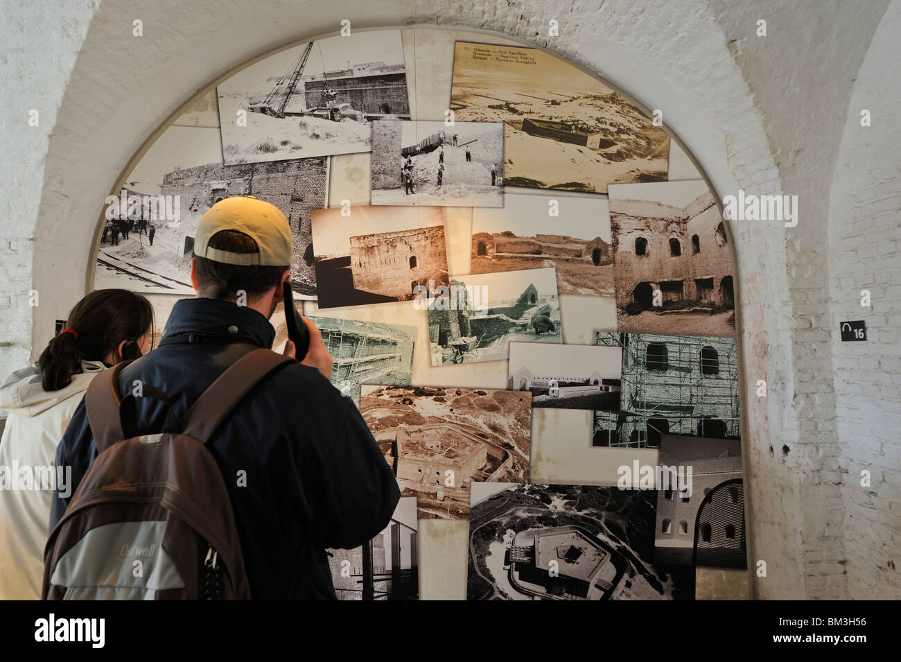 Tourists with audio guide visiting the pentagonal Fort Napoleon at ...