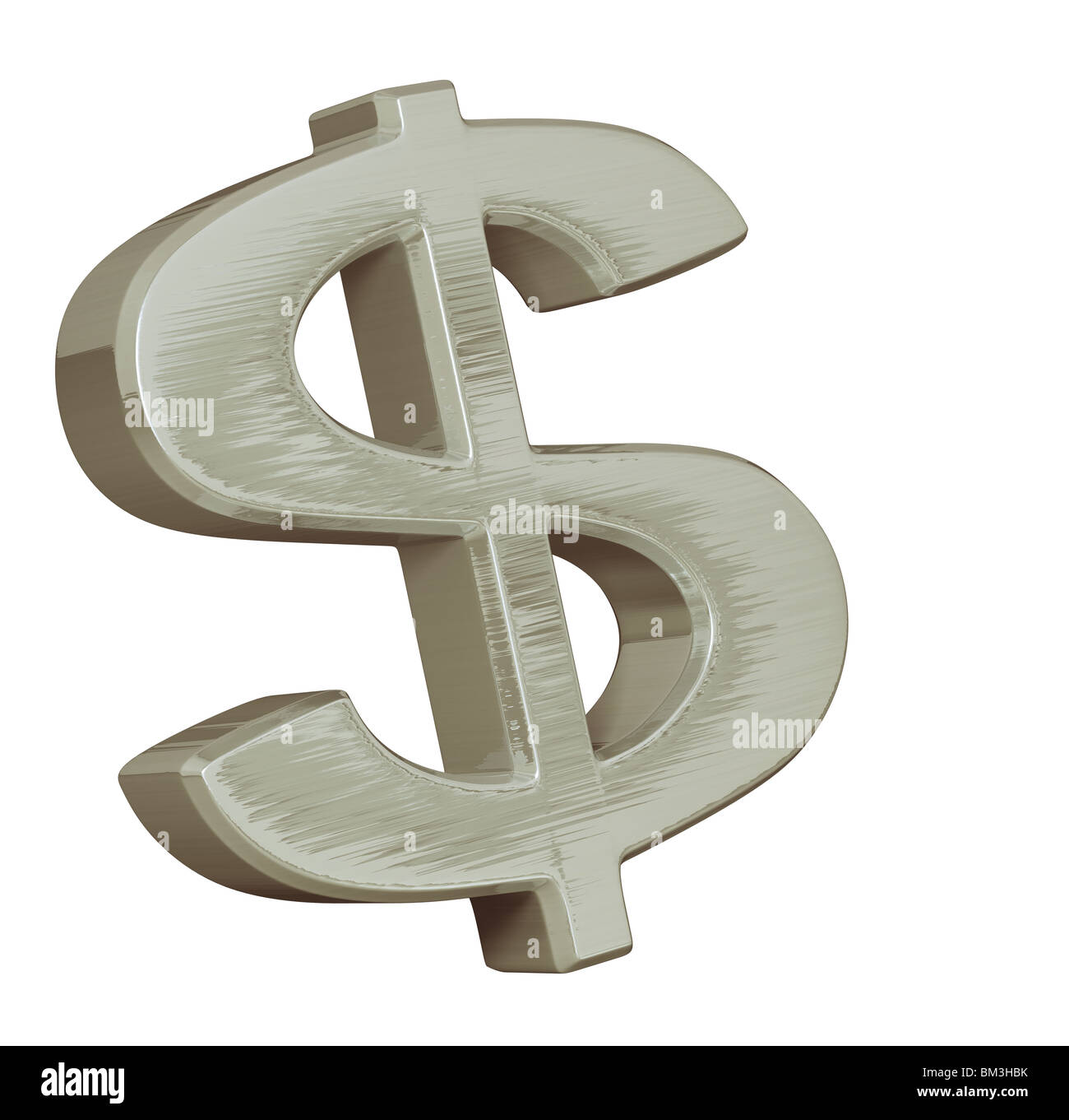 It's a big Dollar sign with a shiny aspect and a brushed metallic ...
