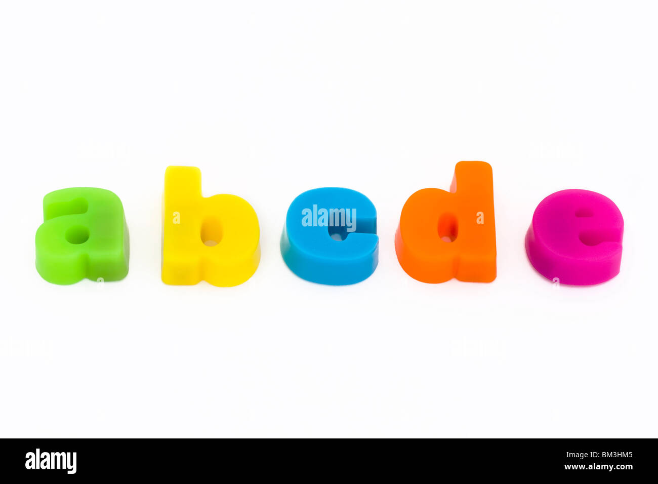 colorful magnetic fridge magnet letters on a white background Stock ...