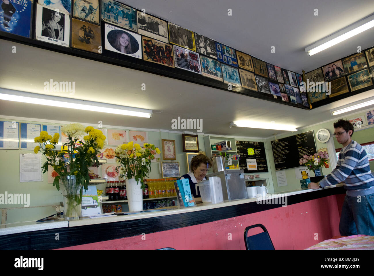 Red Lodge twenty four hour transport café,interior decorated with old ...