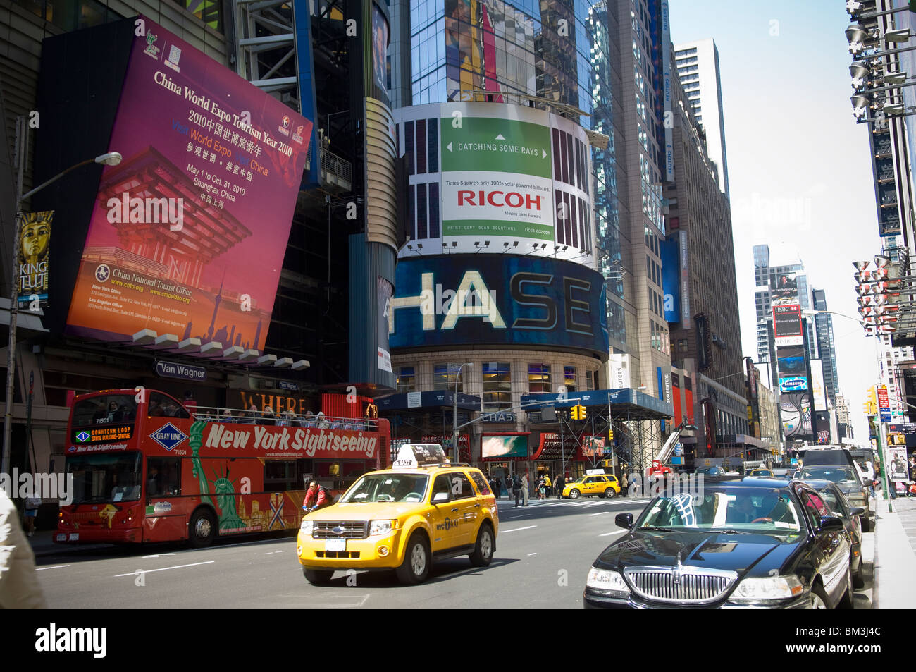 A billboard in New York in Times Square advertises the China World Expo ...