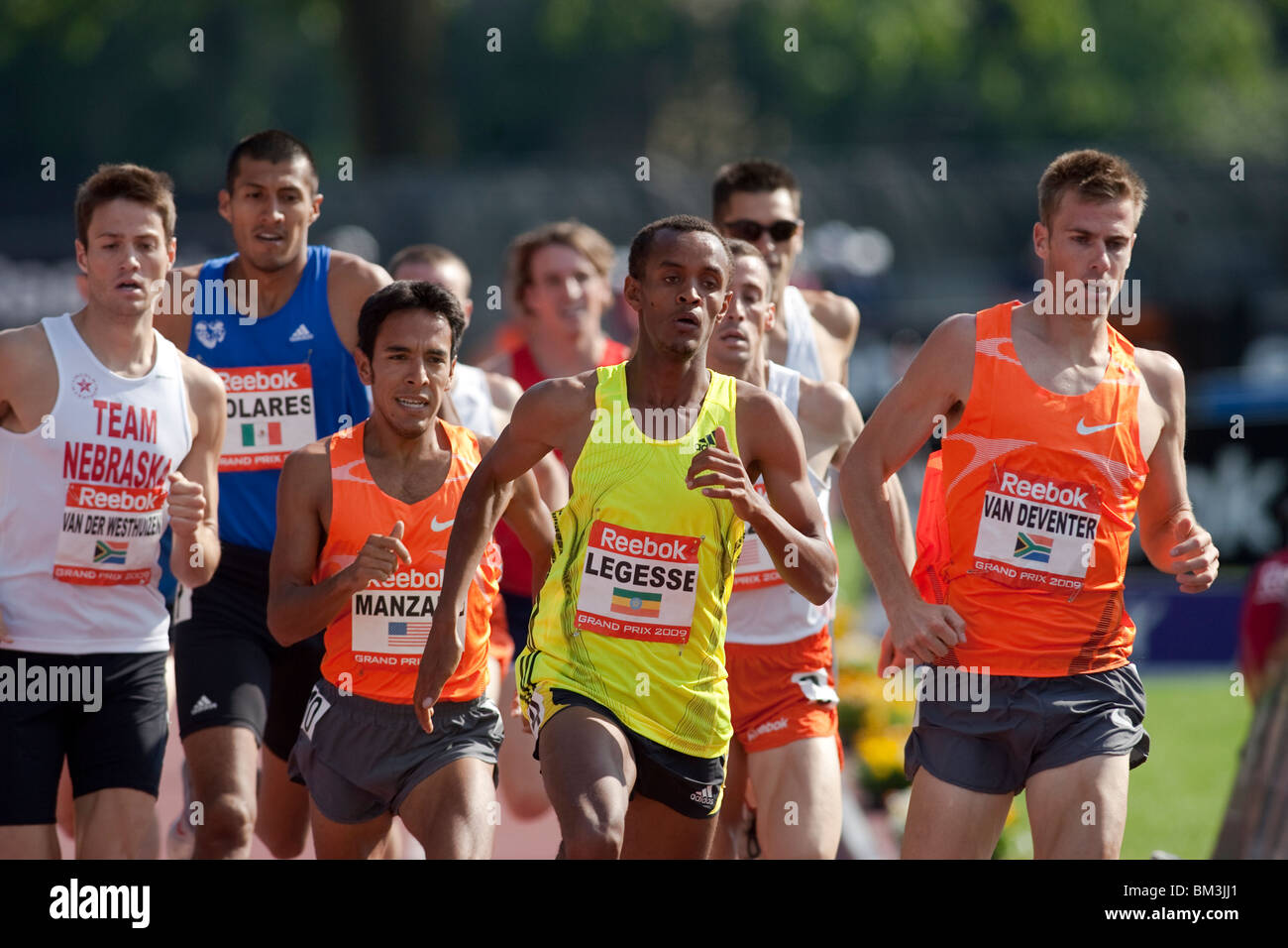 Leonel Manzano (USA) winner competing in the 1500 meters at the 2009 ...