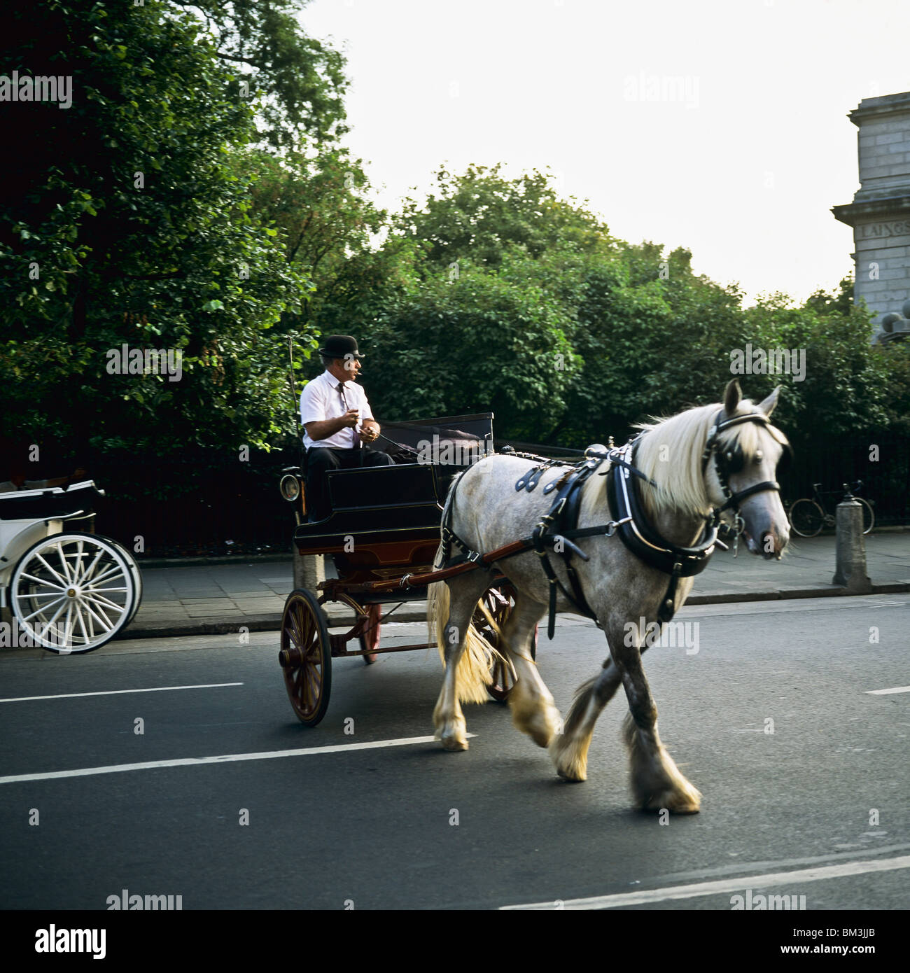 HORSE-DRAWN CARRIAGE & DRIVER ST-STEPHEN'S GREEN DUBLIN IRELAND Stock ...