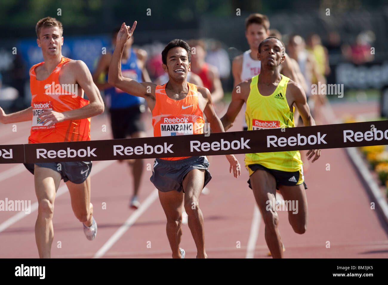 Leonel Manzano (USA) winner competing in the 1500 meters at the 2009 ...