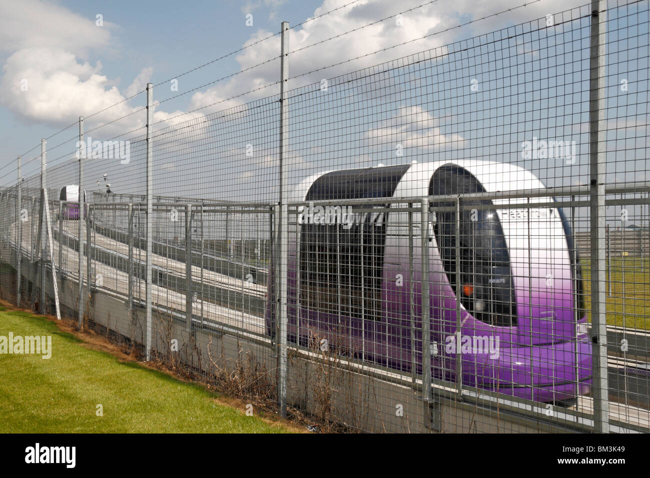 A Personal Rapid Transport (PRT) pod during testing at Heathrow Airport ...