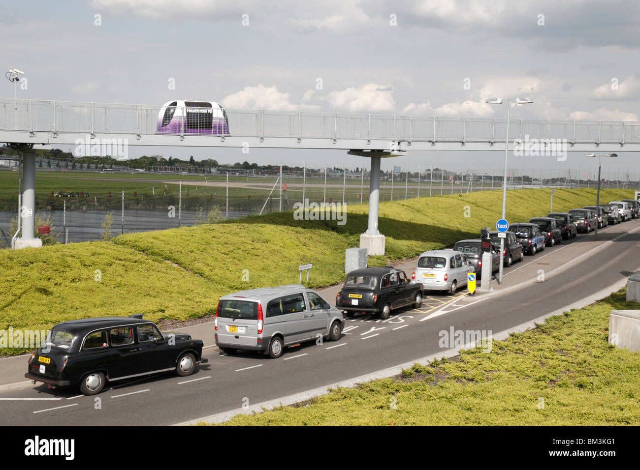 A Personal Rapid Transport (PRT) pod during testing at Heathrow Airport ...