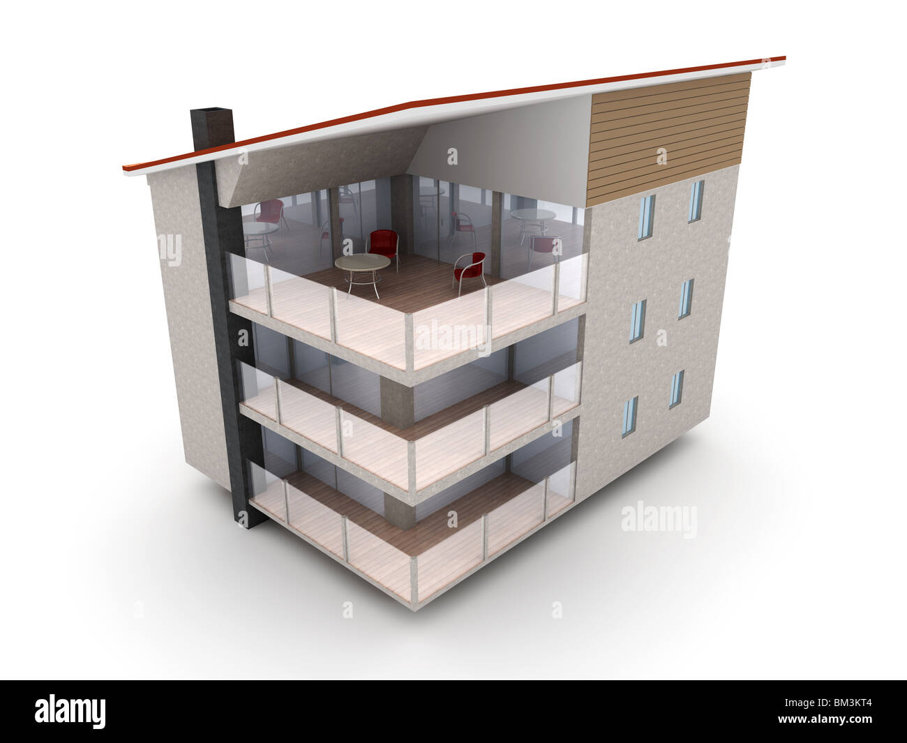 White roof building Cut Out Stock Images & Pictures - Alamy