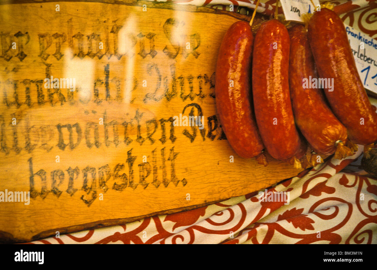 Window display German butchers meat market Stock Photo - Alamy