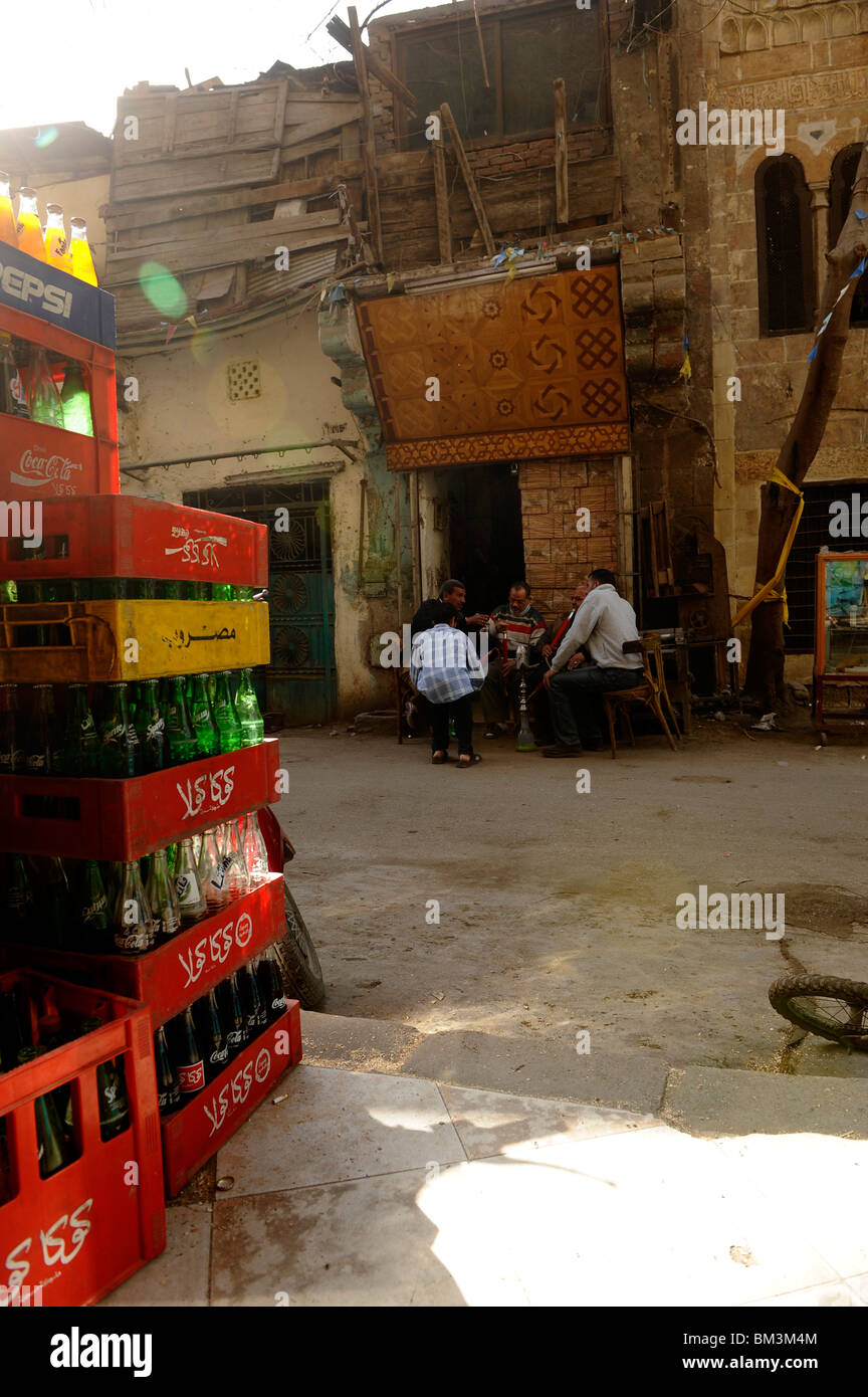 early morning smoke , sheesha (shisha)coffee shop in islamic cairo ...