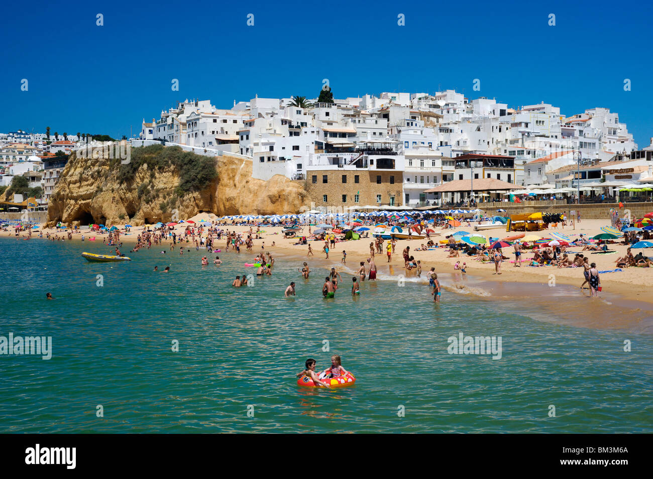 Portugal, The Algarve, Albufeira, Fisherman's Beach In Summer and the ...