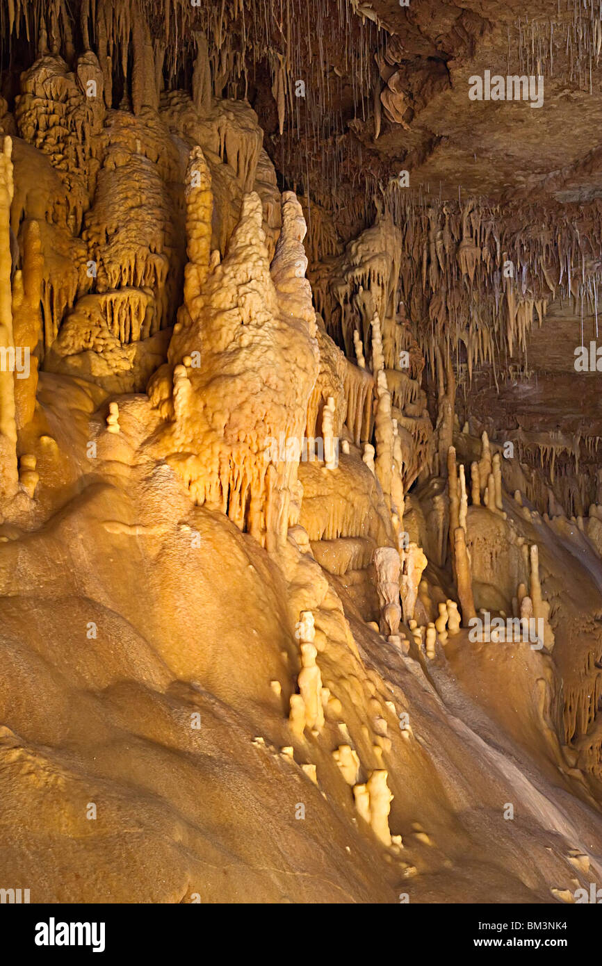Stalagmites in Natural Bridge Caverns Texas USA Stock Photo - Alamy