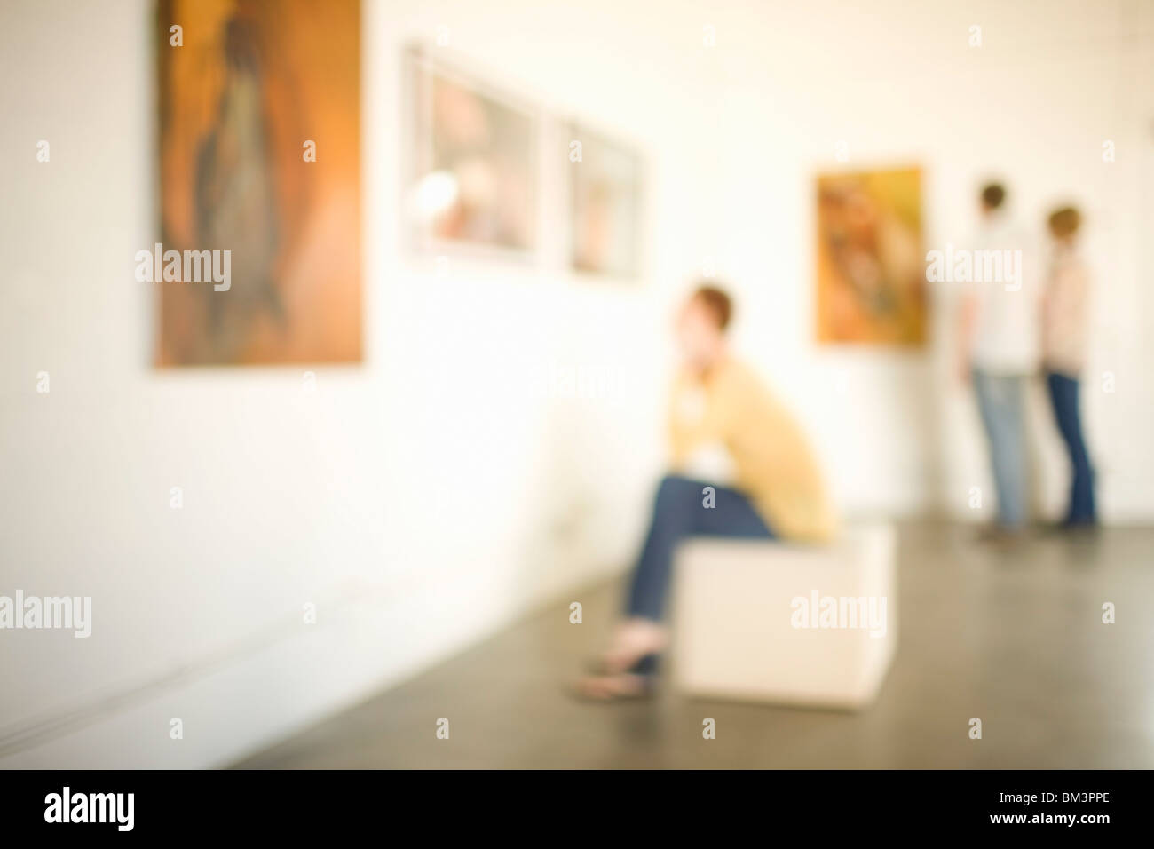 Visitors in art museum Stock Photo - Alamy