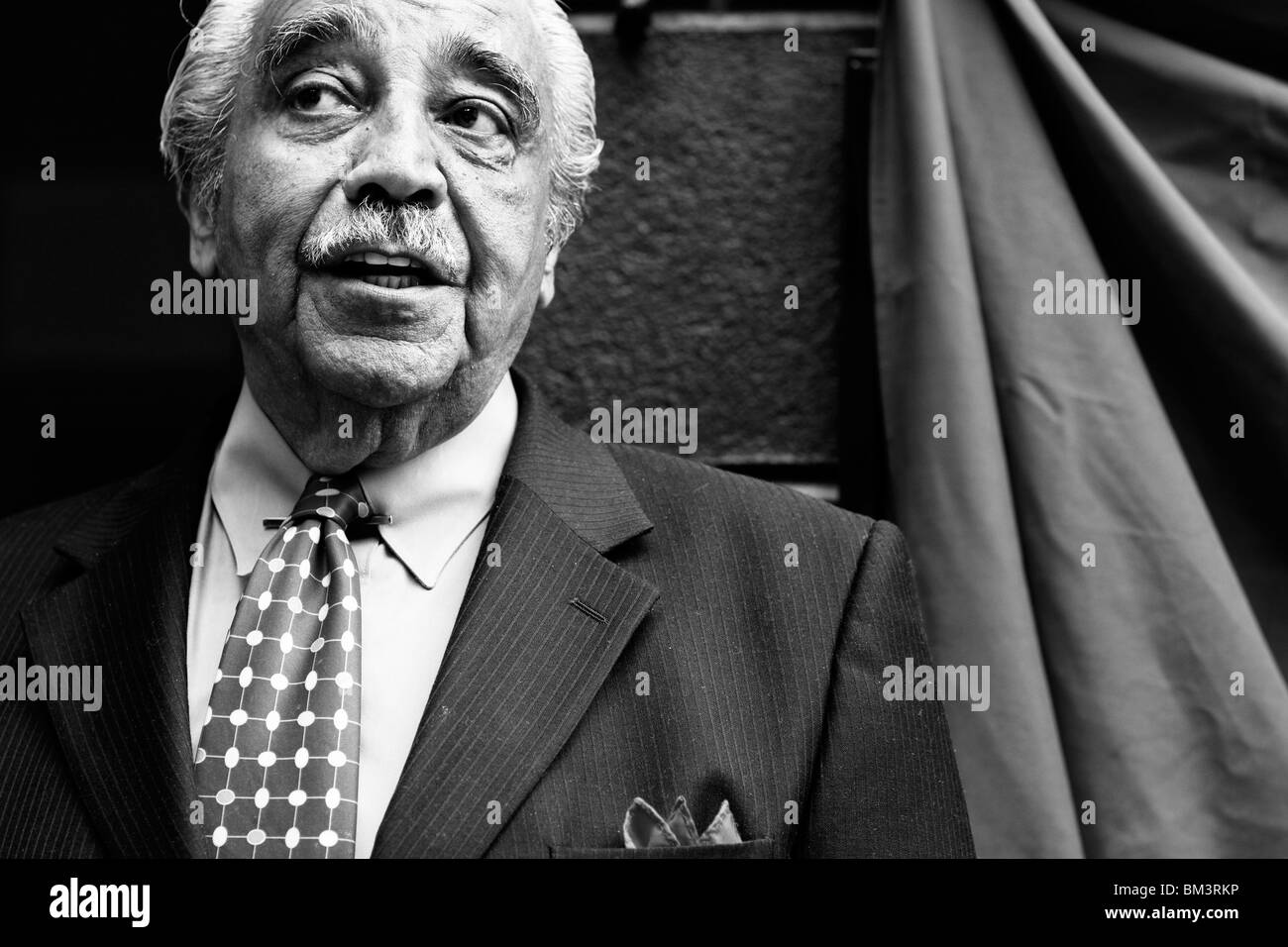 Charles Rangel Congressman politicia photographed here in Harlem, New ...