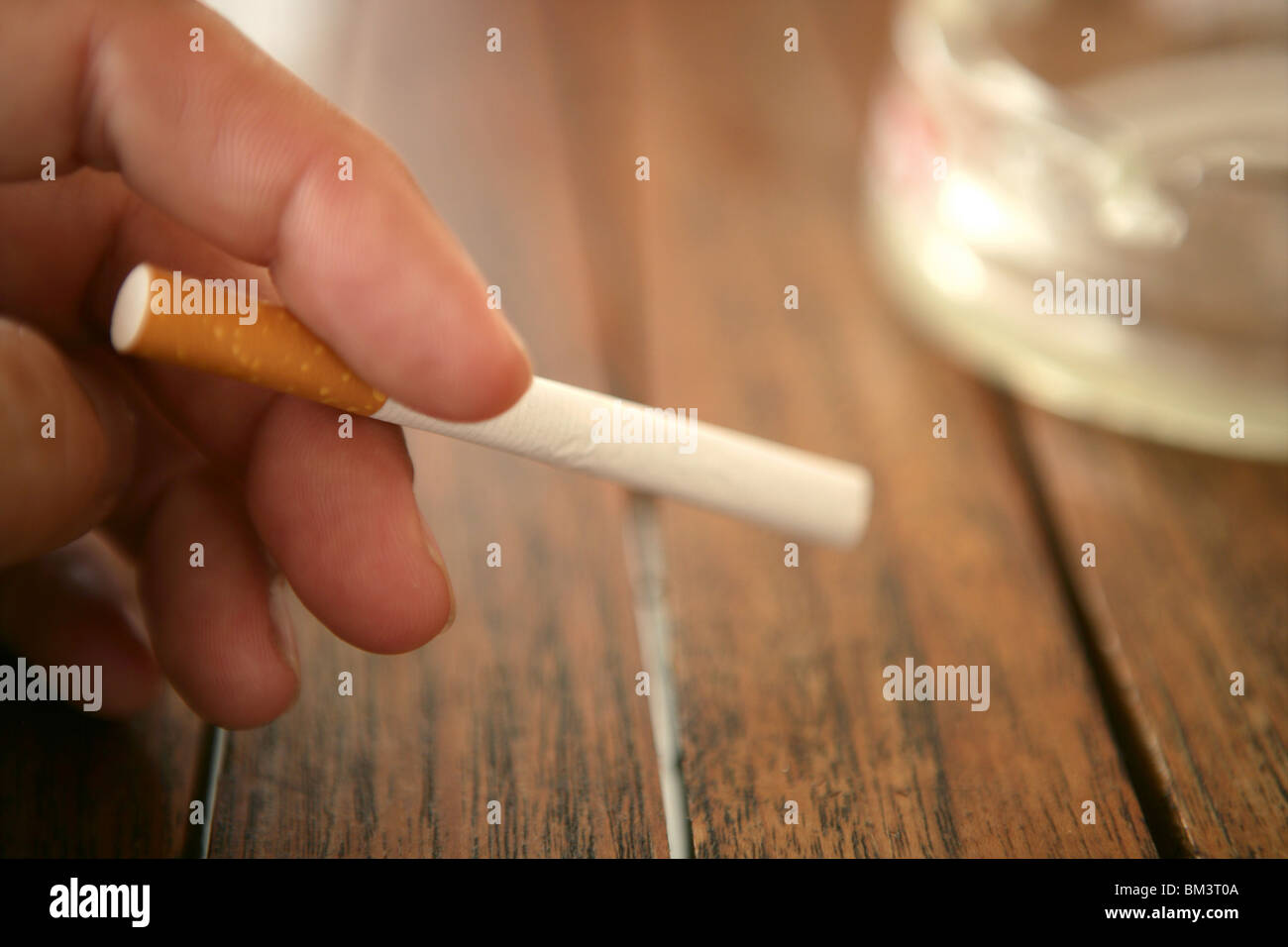 Take one minute before lighting the cigarette, stop smoking Stock Photo ...