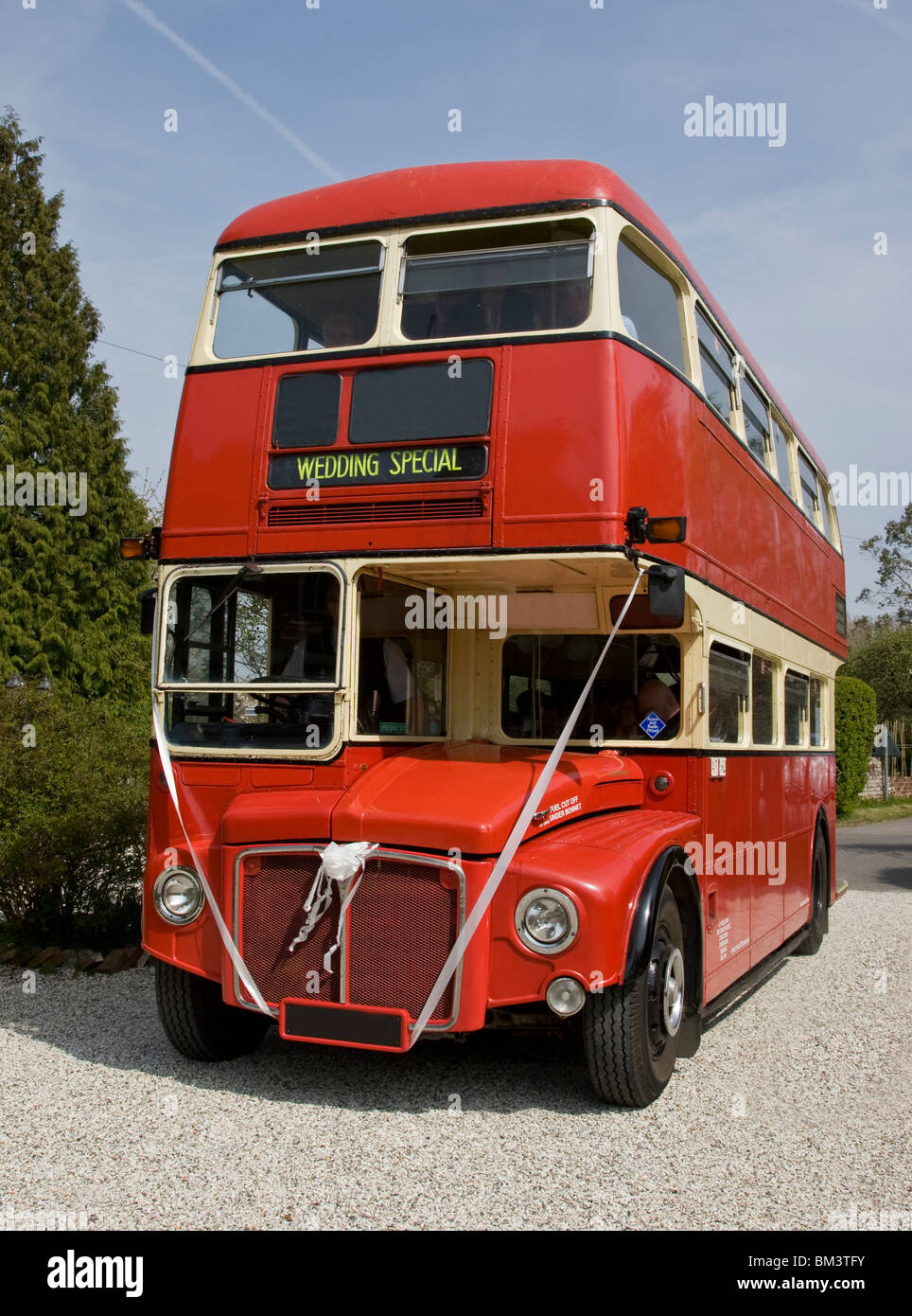 Traditional London Routemaster Red bus used for weddings Stock Photo ...