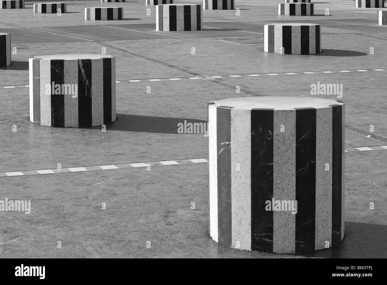 Colonnes de Buren, courtyard of the Palais Royal, Paris, France Stock ...
