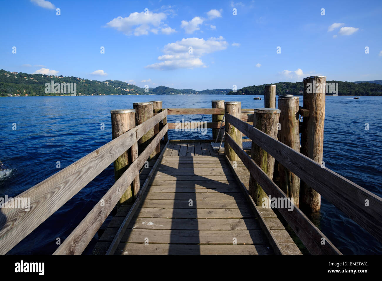 Pier on the lake Stock Photo - Alamy