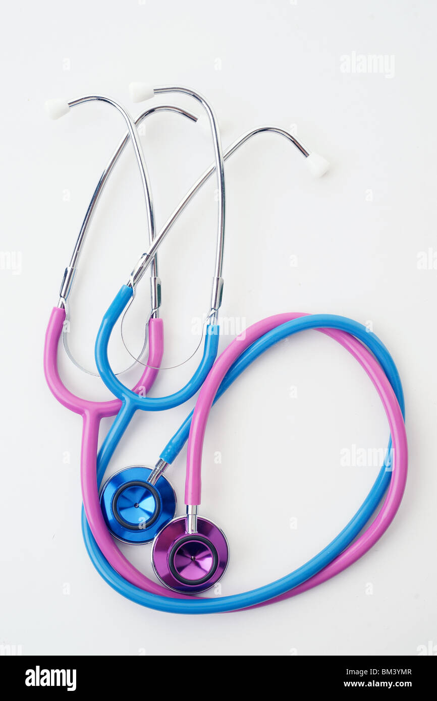 great image of pink and blue stethoscopes Stock Photo - Alamy