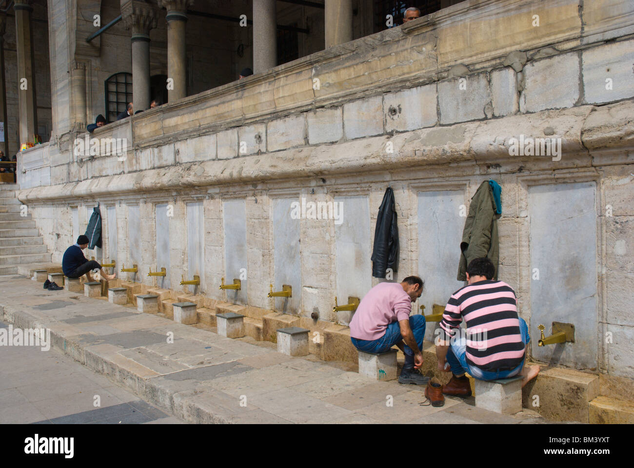 Wudu the washing area of Yeni (New) Camii mosque Sultanahmet Istanbul ...
