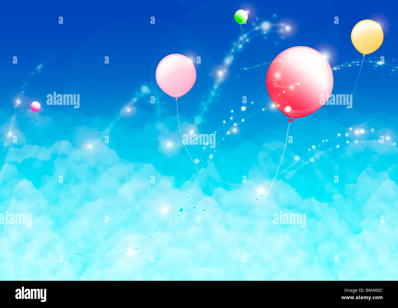 Balloons in the Sky Stock Photo - Alamy