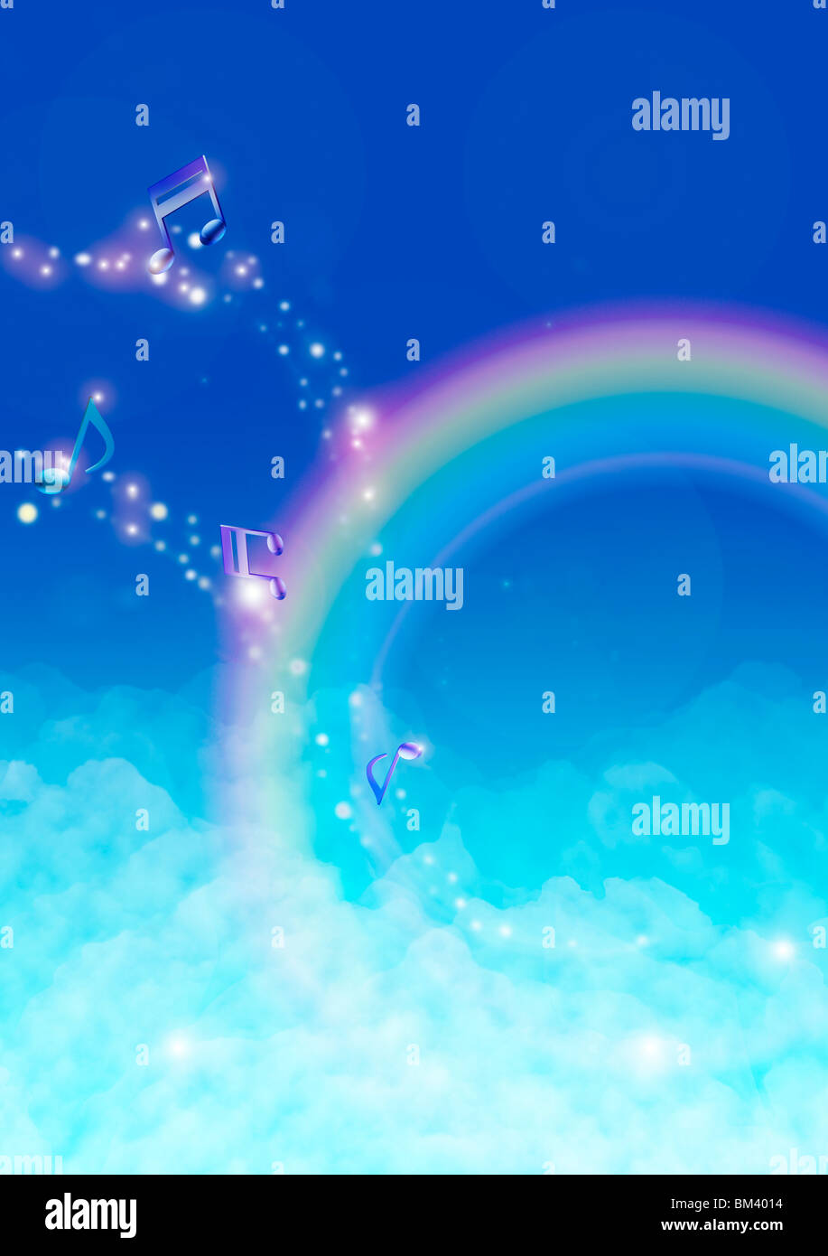 Rainbow and Musical Notes in the Sky Stock Photo - Alamy