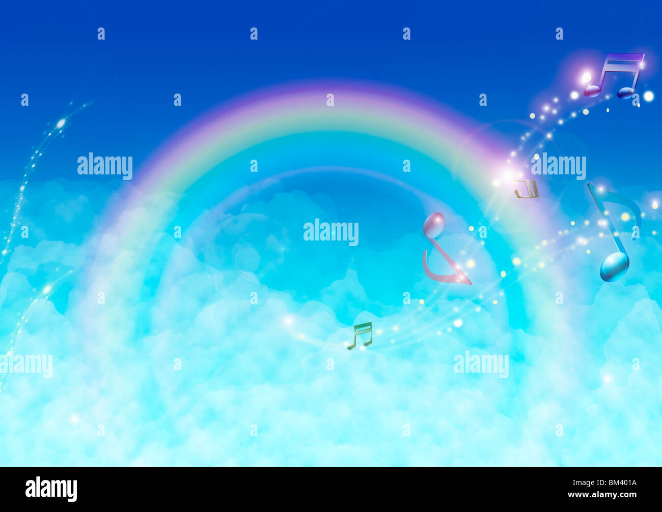 Rainbow and Musical Notes in the Sky Stock Photo - Alamy