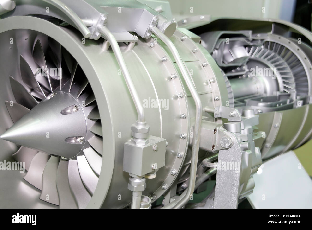 a aircraft jet engine detail in the exposition Stock Photo - Alamy